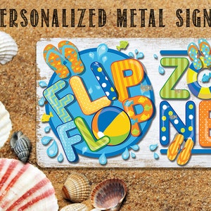 Flip Flop Zone 8 X 12 or 12 X 18 Aluminum Tin Awesome Metal Poster - Etsy