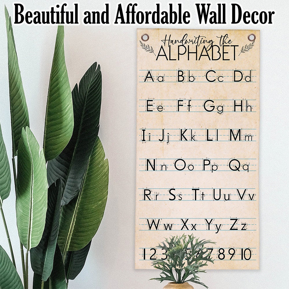 Canvas Wall Scroll Handwriting the Alphabet 16 X | Etsy