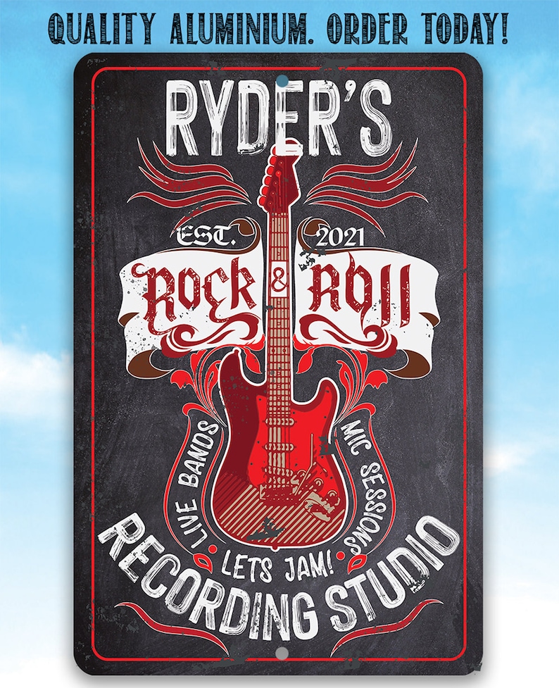 Tin Personalized Rock & Roll Metal Sign 8 X 12 - Etsy