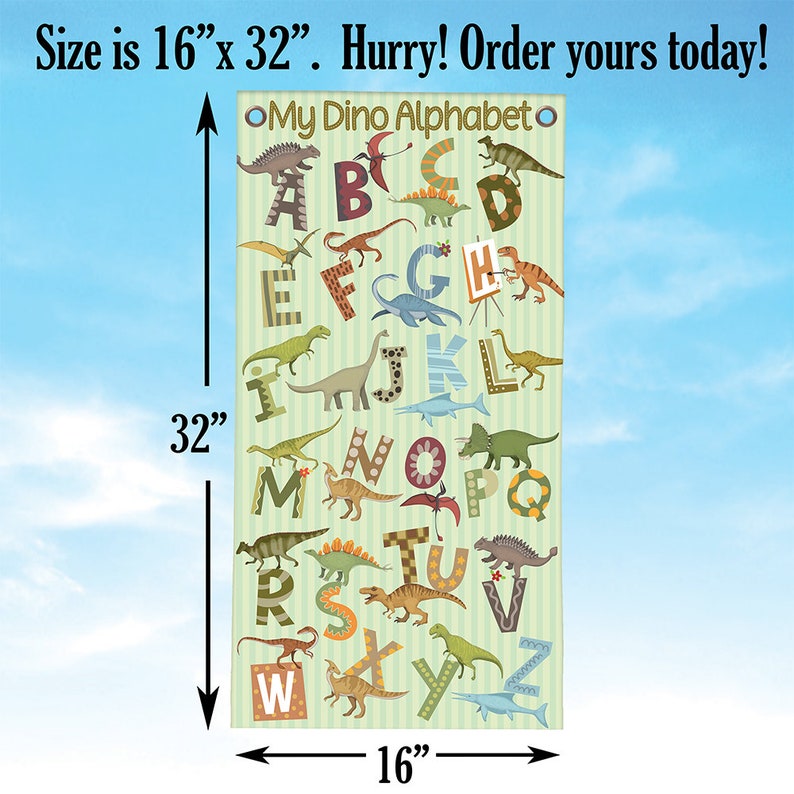 Dinosaur Alphabet Canvas Wall Scroll Art Large Minimalist - Etsy