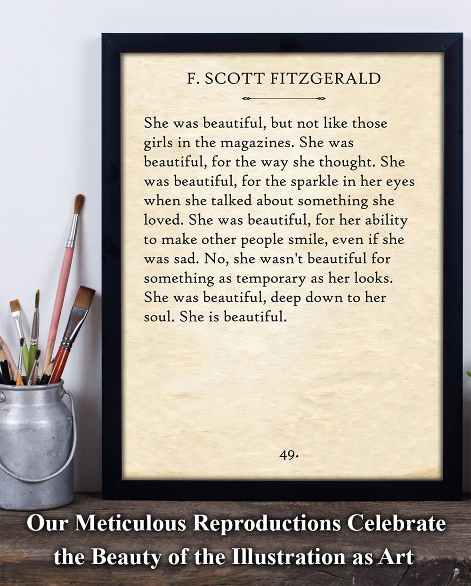 She Was Beautiful F. Scott Fitzgerald 11x14 Unframed Book - Etsy
