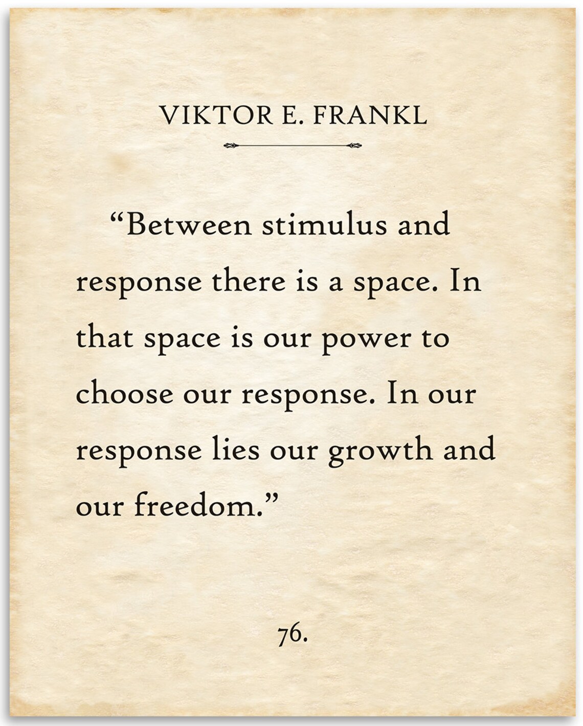 Viktor E. Frankl Between Stimulus and Response There is a - Etsy