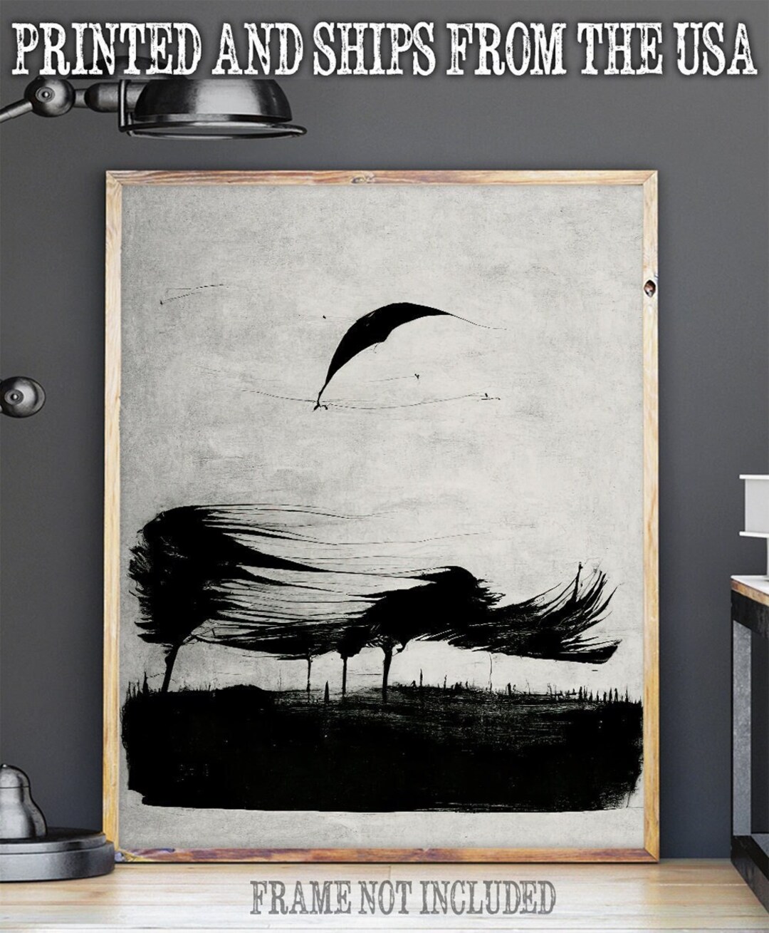 Feather in a Hurricane Painting Art Print Unframed Poster Great ...