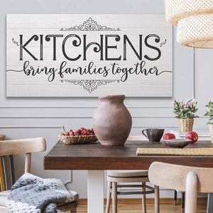 Kitchens Bring Families Together-large Canvasnot Printed on Woodabove a ...