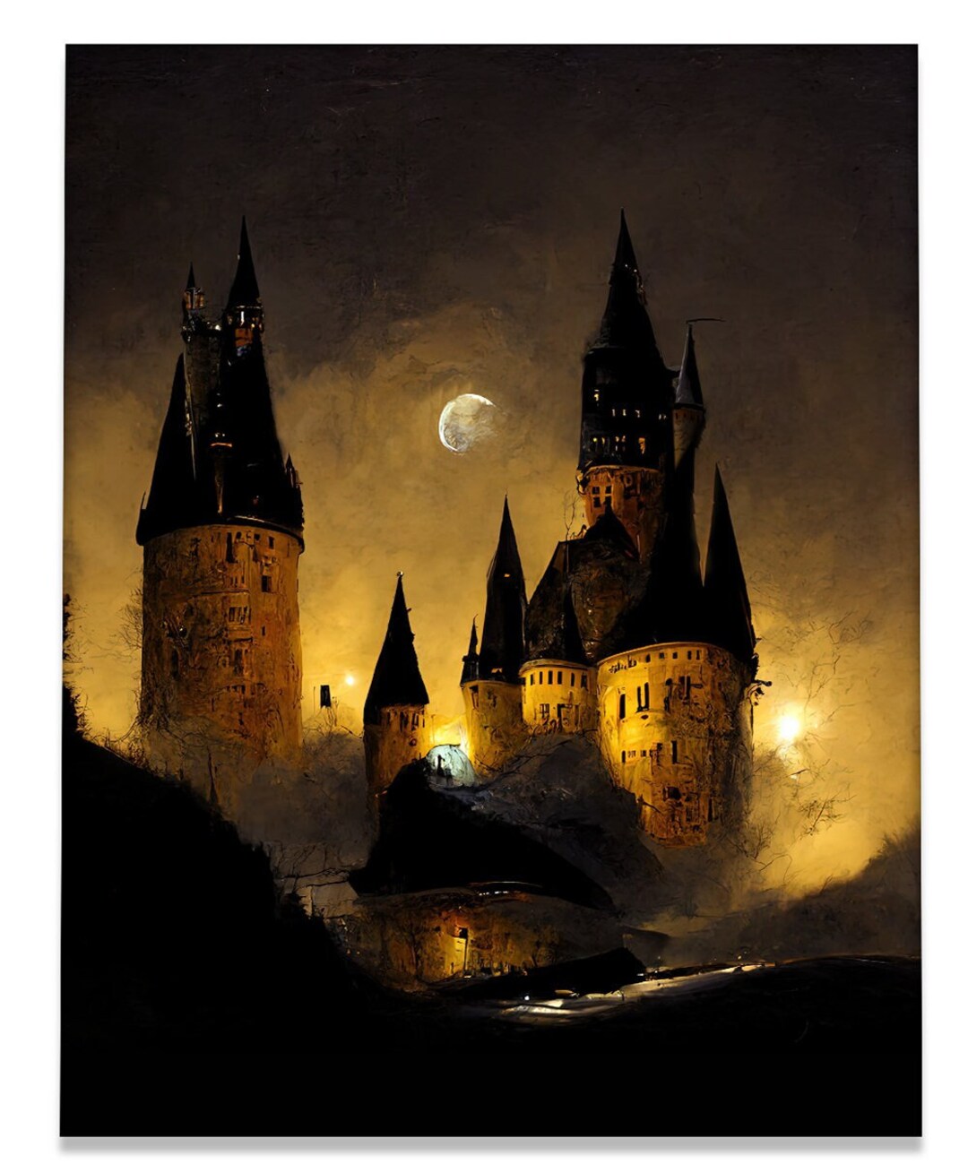 Wizard School Art Print Unframed Gothic Poster Vintage Halloween Home ...