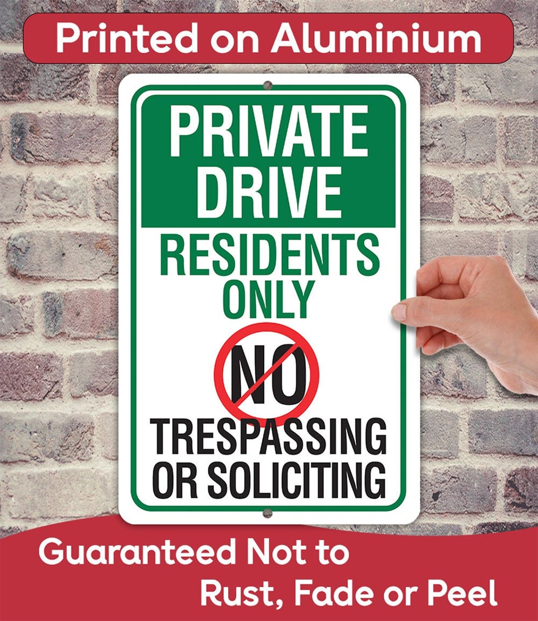 Tin-private Drive Residents Only, No Trespassing or Soliciting-metal ...