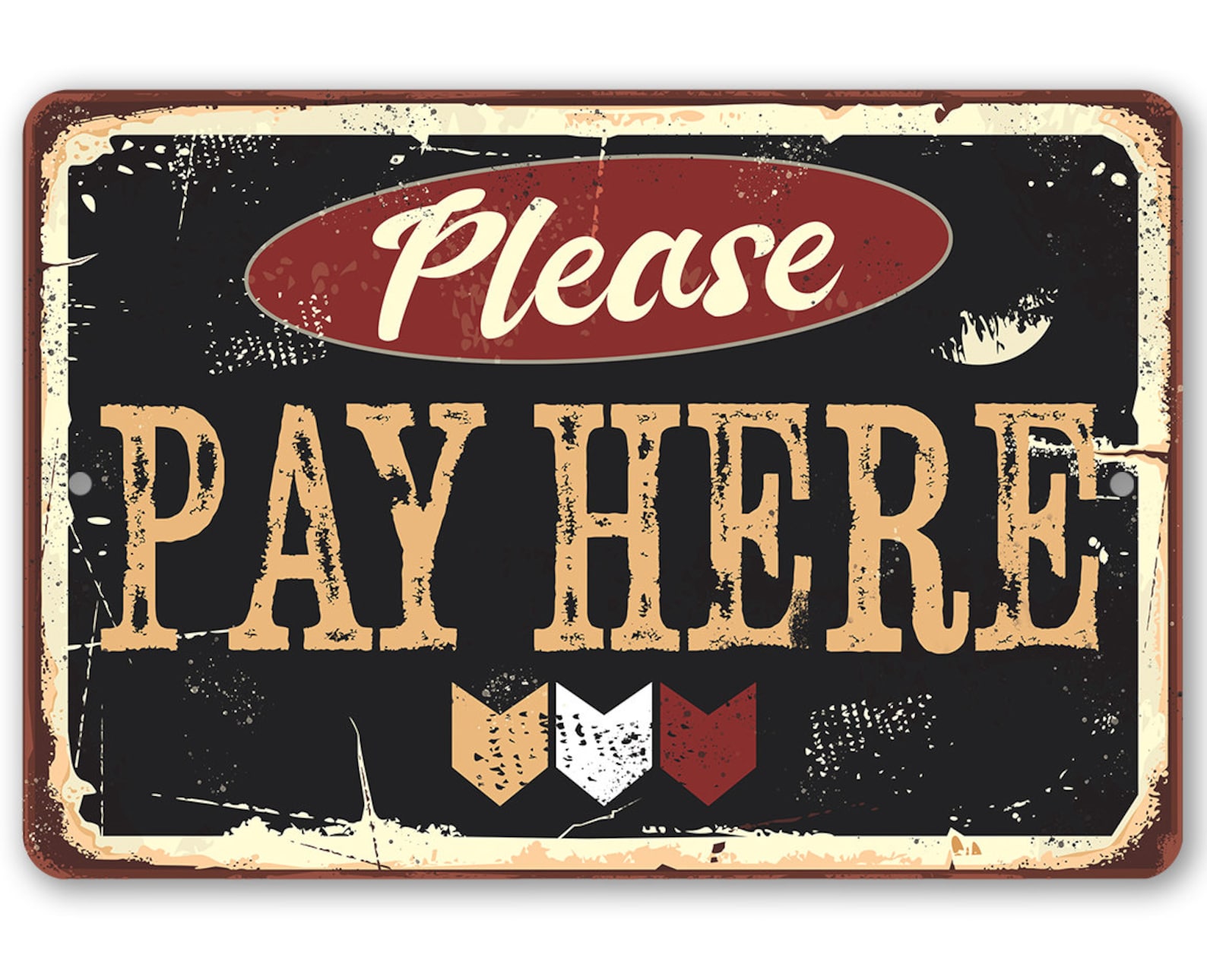 Tin Metal Sign Please Pay Here 8 X 12 or - Etsy UK