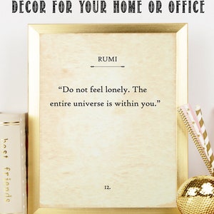 Rumi Do Not Feel Lonely 11x14 Unframed Typography Book - Etsy