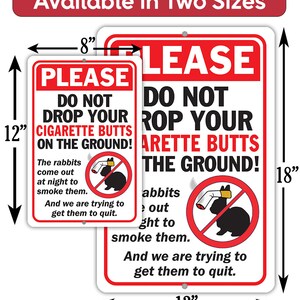 Please Do Not Drop Your Cigarette Butts Do Not Throw Butts Sign Metal 8 ...