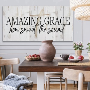 Large Canvas Amazing Grace Stretched on Wood Frame Great Religious ...