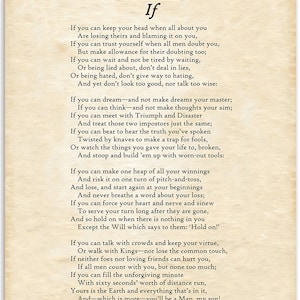 Rudyard Kipling If 11x14 Unframed Book Page Print Great Gift and ...