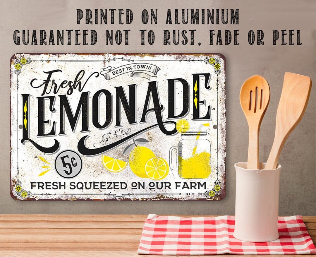 Tin Metal Sign Lemonade 8 X 12 or 12 X 18 Use Indoor/outdoor Great ...