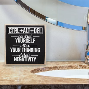Inspirational Gifts for Women CTRL ALT Delete rustic Wooden Sign-cute ...
