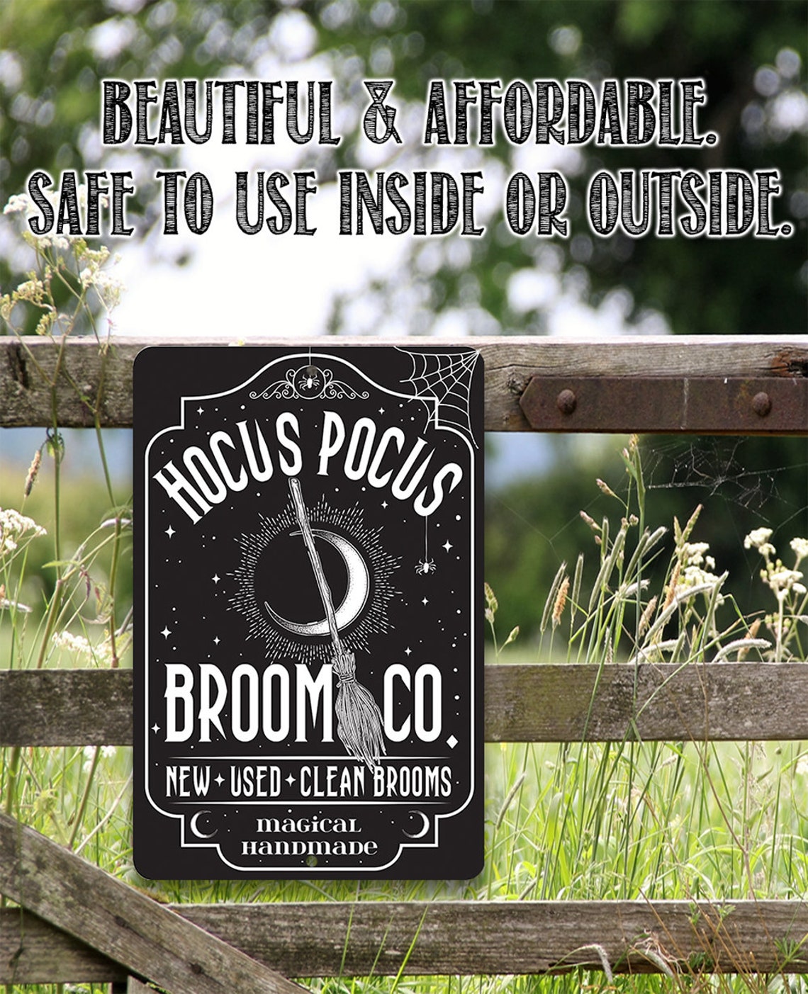 Tin Hocus Pocus Broom Co Metal Sign 8x12 or - Etsy