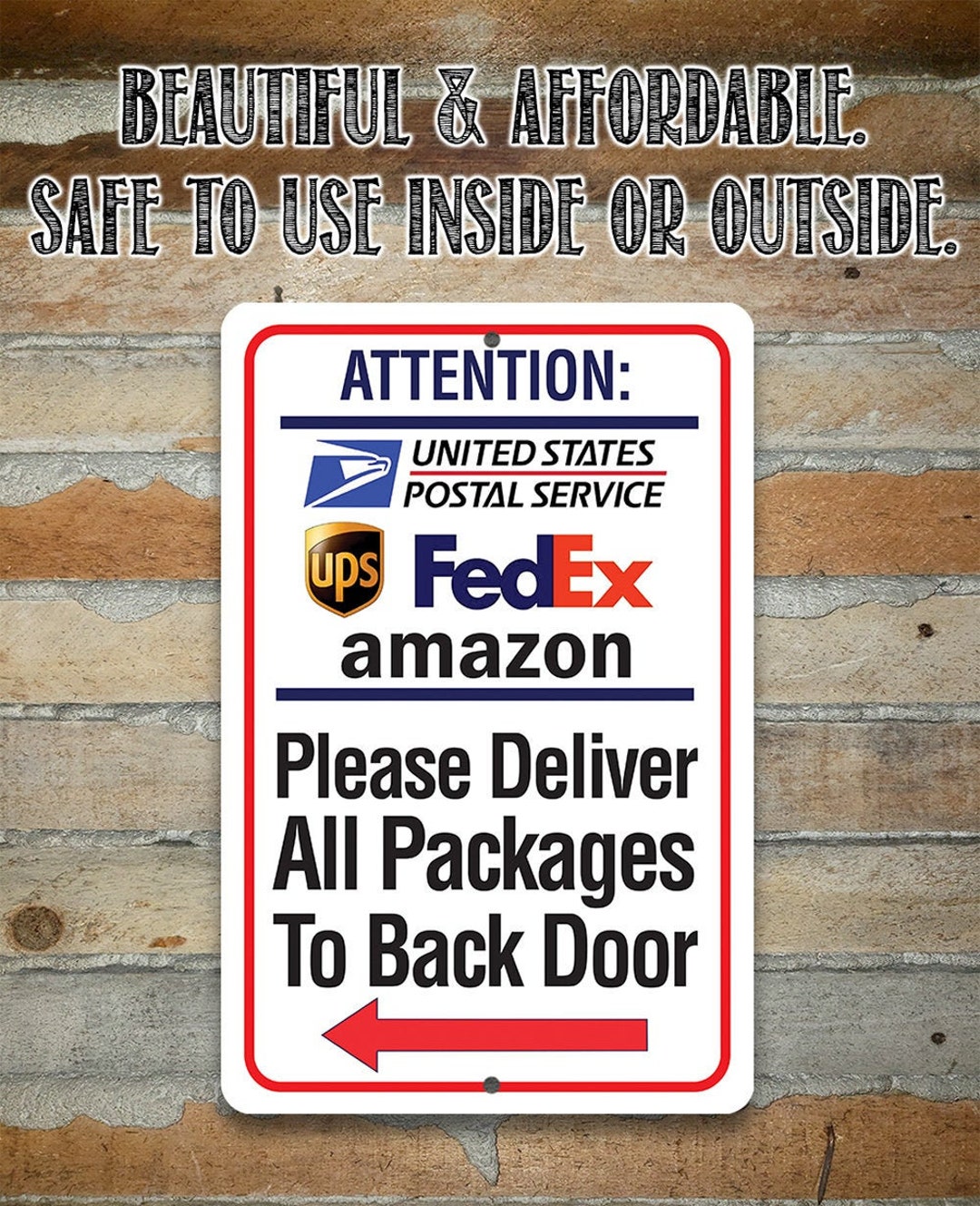 Tin-metal Sign Postal Sign 8x12 or 12x18 Indoor/outdoor Delivery Area ...