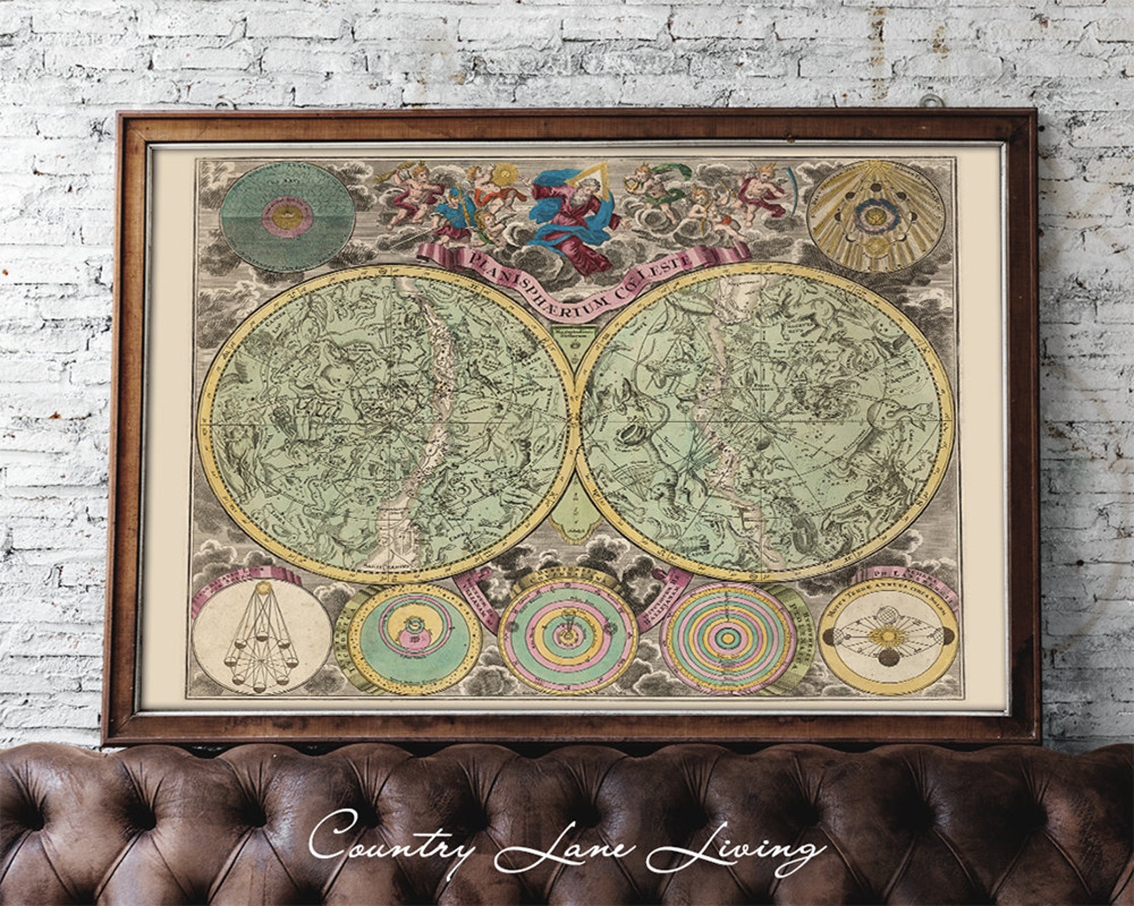 Vintage Constellations Zodiac Map Illustration Download Aged Style ...