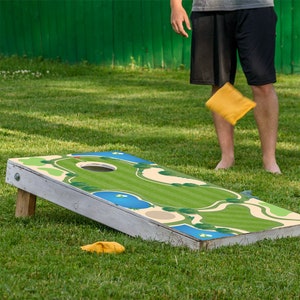Set of 2 Corn Hole Decal Golf Course Art Wrap, Professional Vinyl Cover ...
