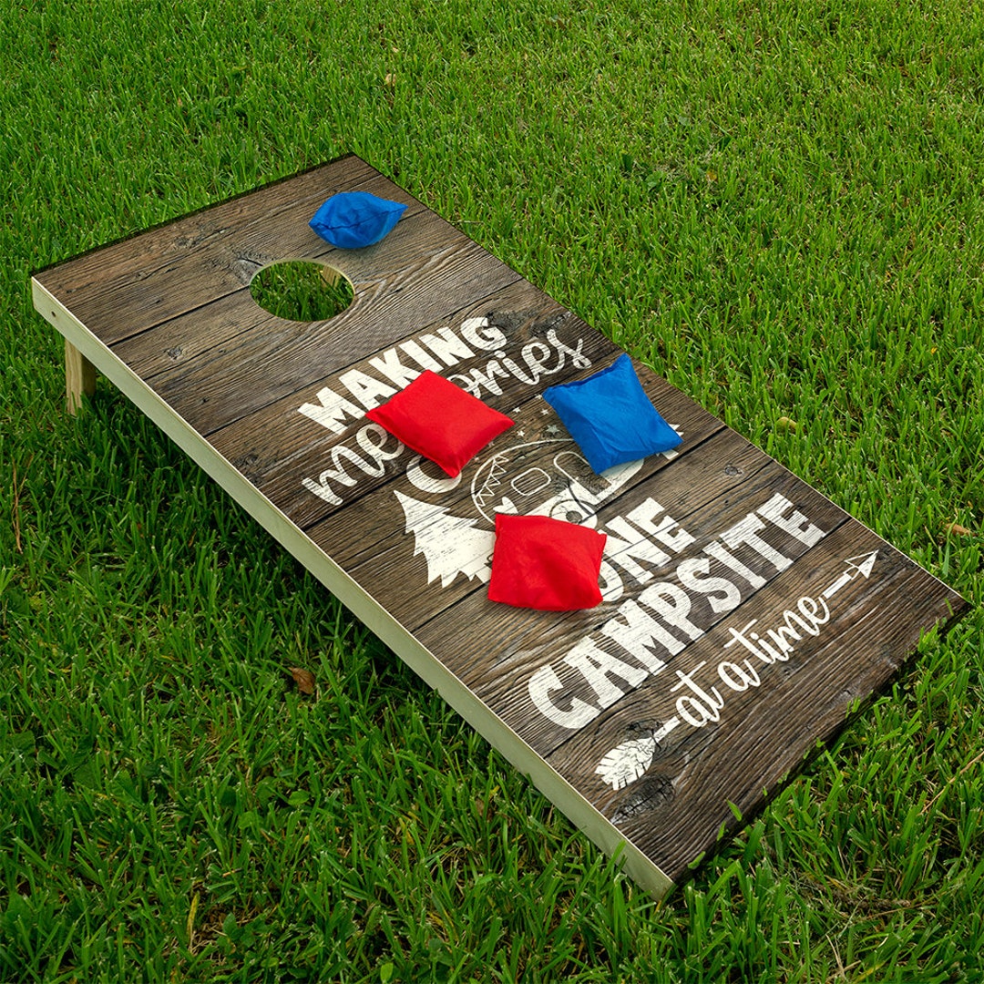 Set of 2 Corn Hole Decal, Making Memories at Camp Cornhole Board Wrap ...