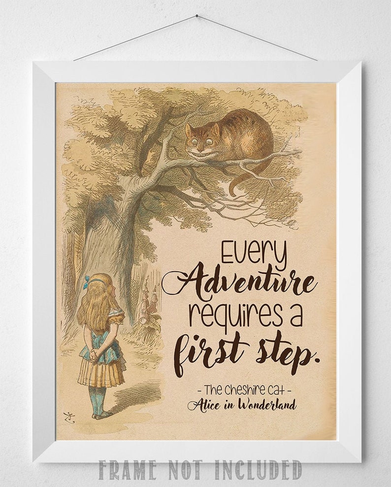 Every Adventure Requires A First Step Cheshire Cat 11x14 - Etsy