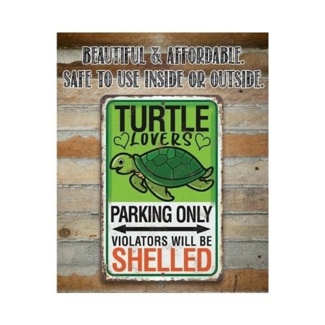 Turtle Parking 8 X 12 or 12 X 18 Aluminum Tin Awesome Metal Poster - Etsy