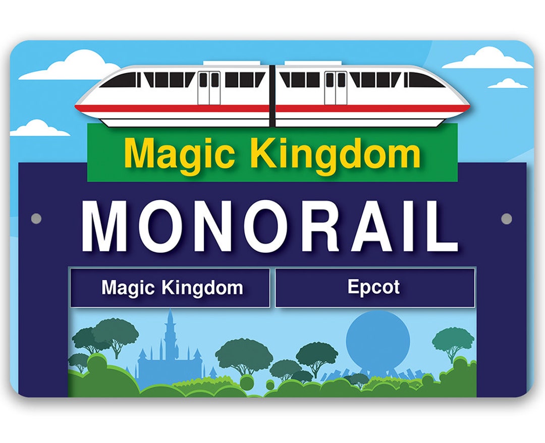 Tin Metal Sign Monorail to Magic Kingdom Street Sign Disney Springs ...