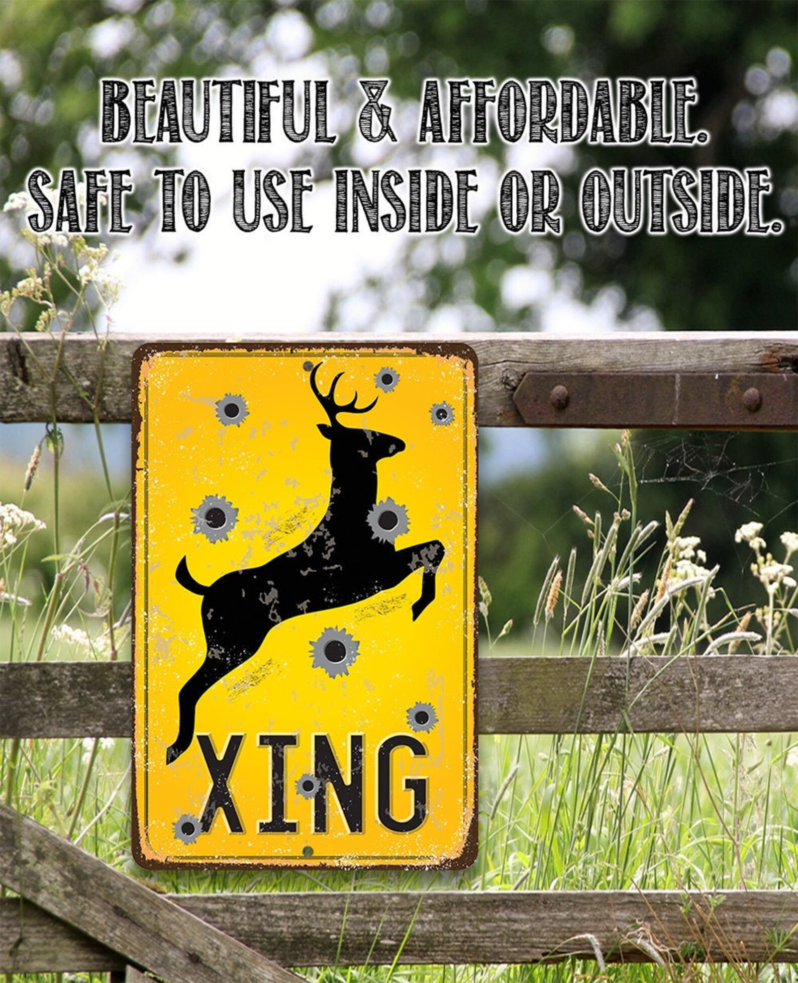 Tin Metal Sign Deer Xing 8 X 12 / 12 X - Etsy