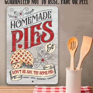 Homemade Pies 8 X 12 or 12 X 18 Aluminum Tin Awesome Metal Poster - Etsy