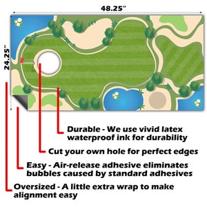 Set of 2 Corn Hole Decal Golf Course Art Wrap, Professional Vinyl Cover ...