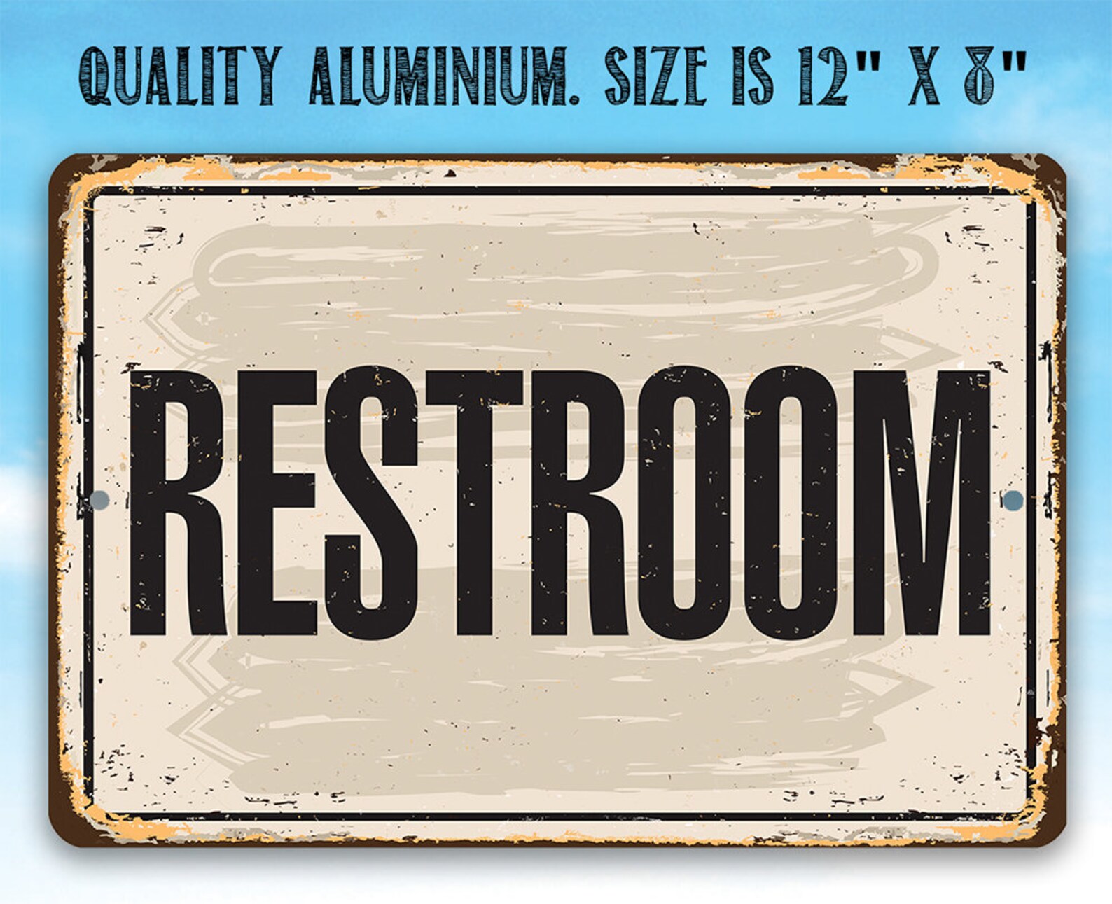 Tin Metal Sign Restroom 8 X 12 or 12 X | Etsy