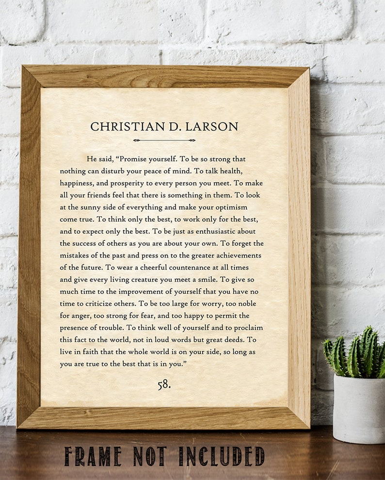 Promise Yourself Christian D Larson 11x14 Unframed Book - Etsy