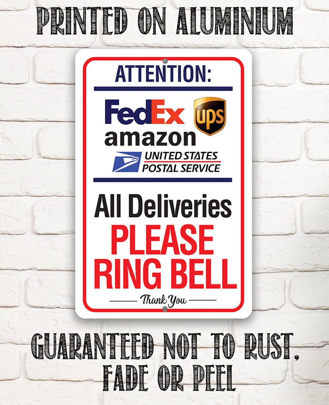 Tin-metal Sign Postal Sign 8x12 or 12x18 Indoor/outdoor Delivery Area ...