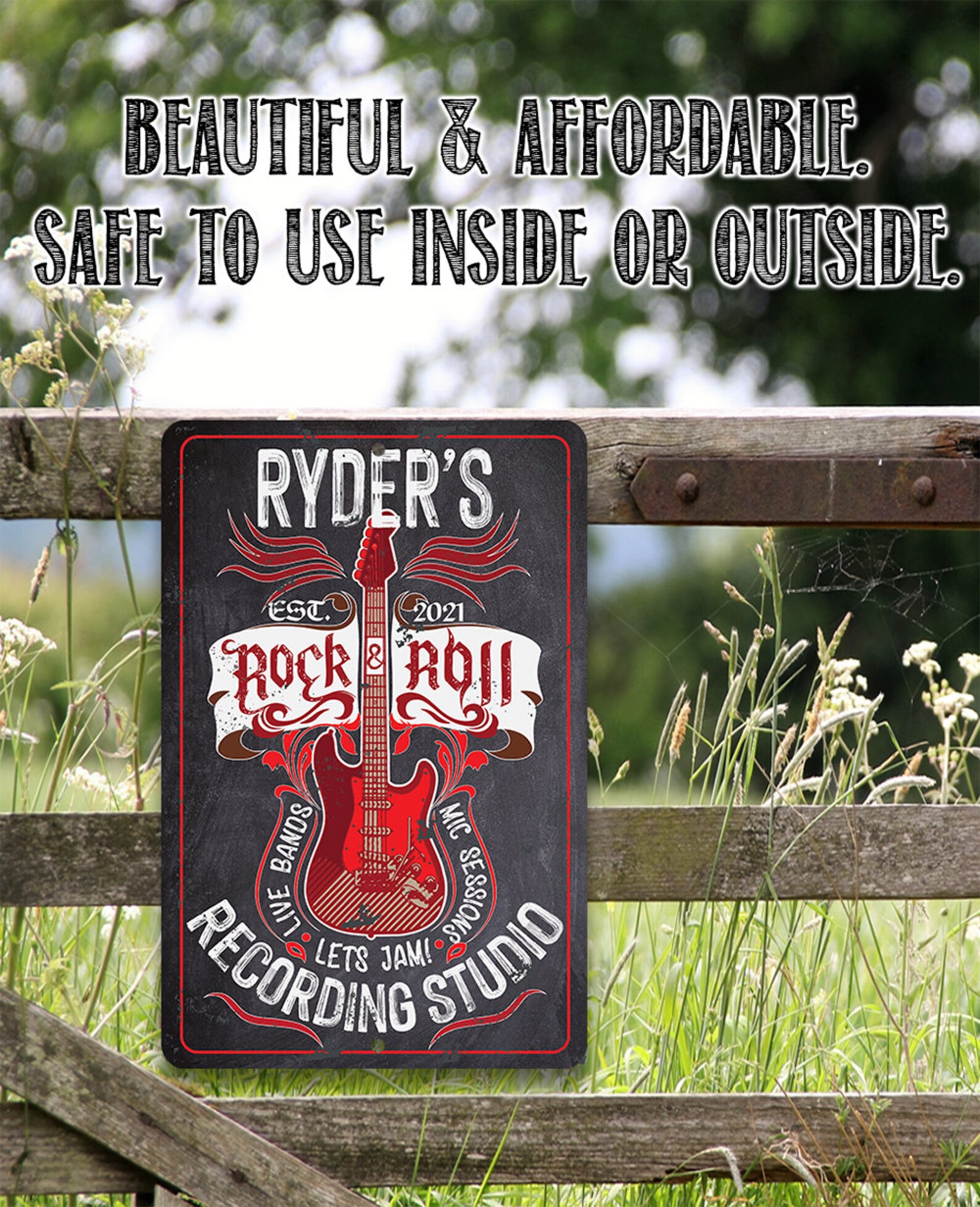 Tin Personalized Rock & Roll Metal Sign 8 X 12 - Etsy