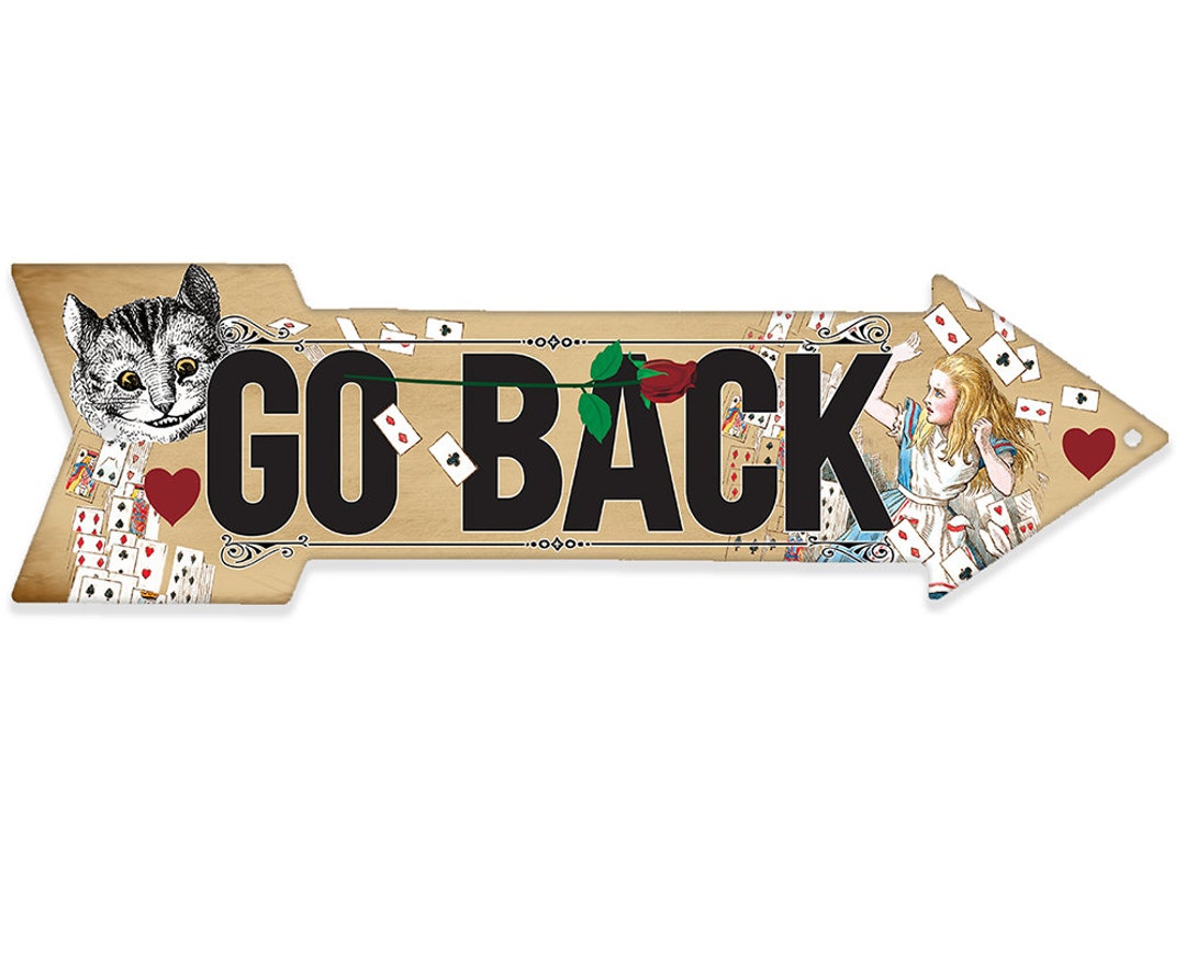 Tin Go Back Directional Arrow Sign Durable Metal Sign Use Indoor ...
