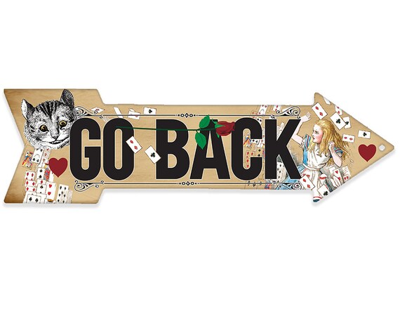 Tin Go Back Directional Arrow Sign Durable Metal Sign - Etsy