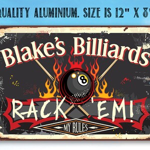 Personalized Rack 'em metal Sign 8x12/12 X 18 Indoor/outdoor-decor for ...