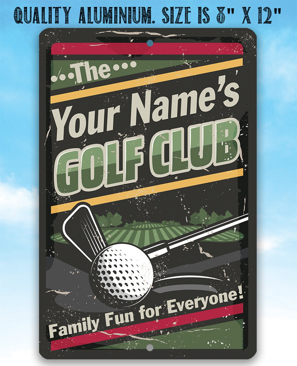 Tin Personalized Golf Club Metal Sign 8x12 or | Etsy