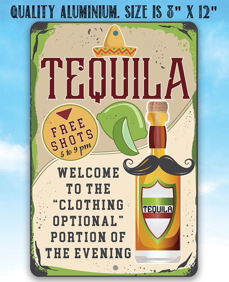 Tin Metal Sign Tequila 8x12 or - Etsy