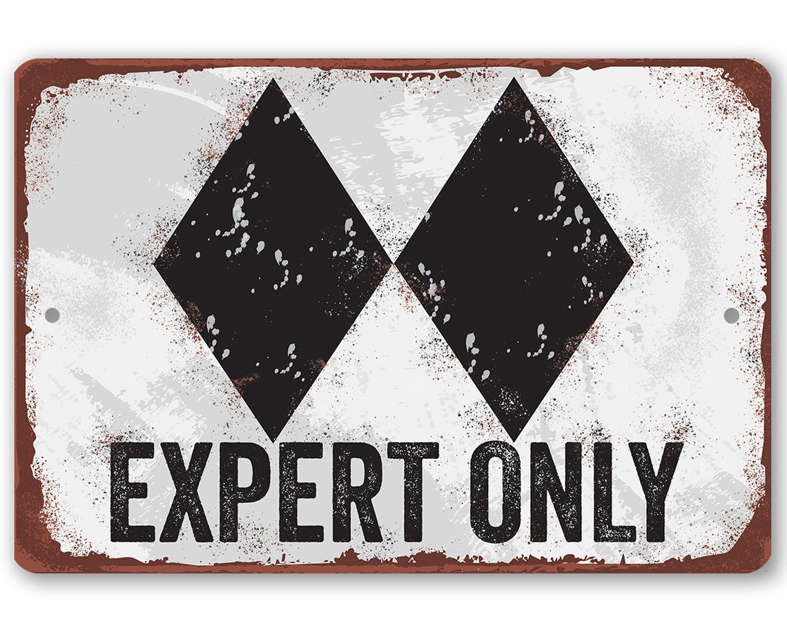 Tin Metal Sign-expert Only Double Black Ski | Etsy