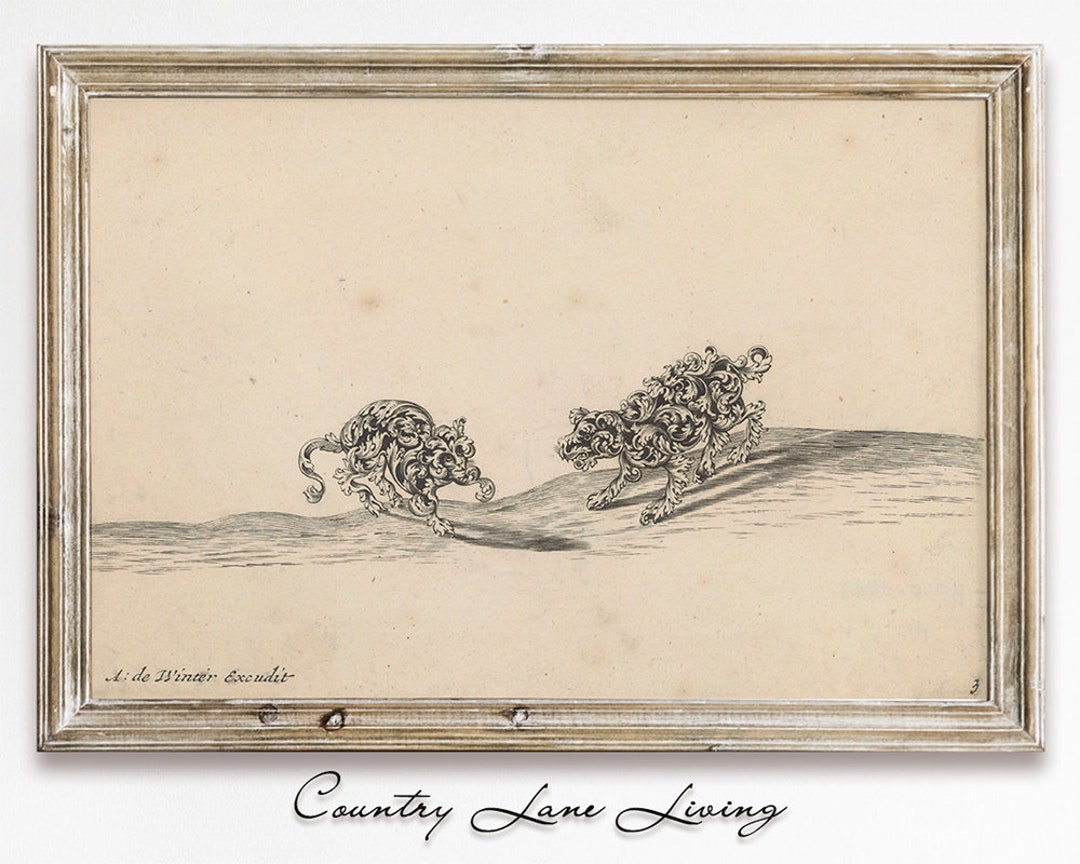 Filigree Calligraphy Dog and Cat Fighting Drawing Download Book Style ...