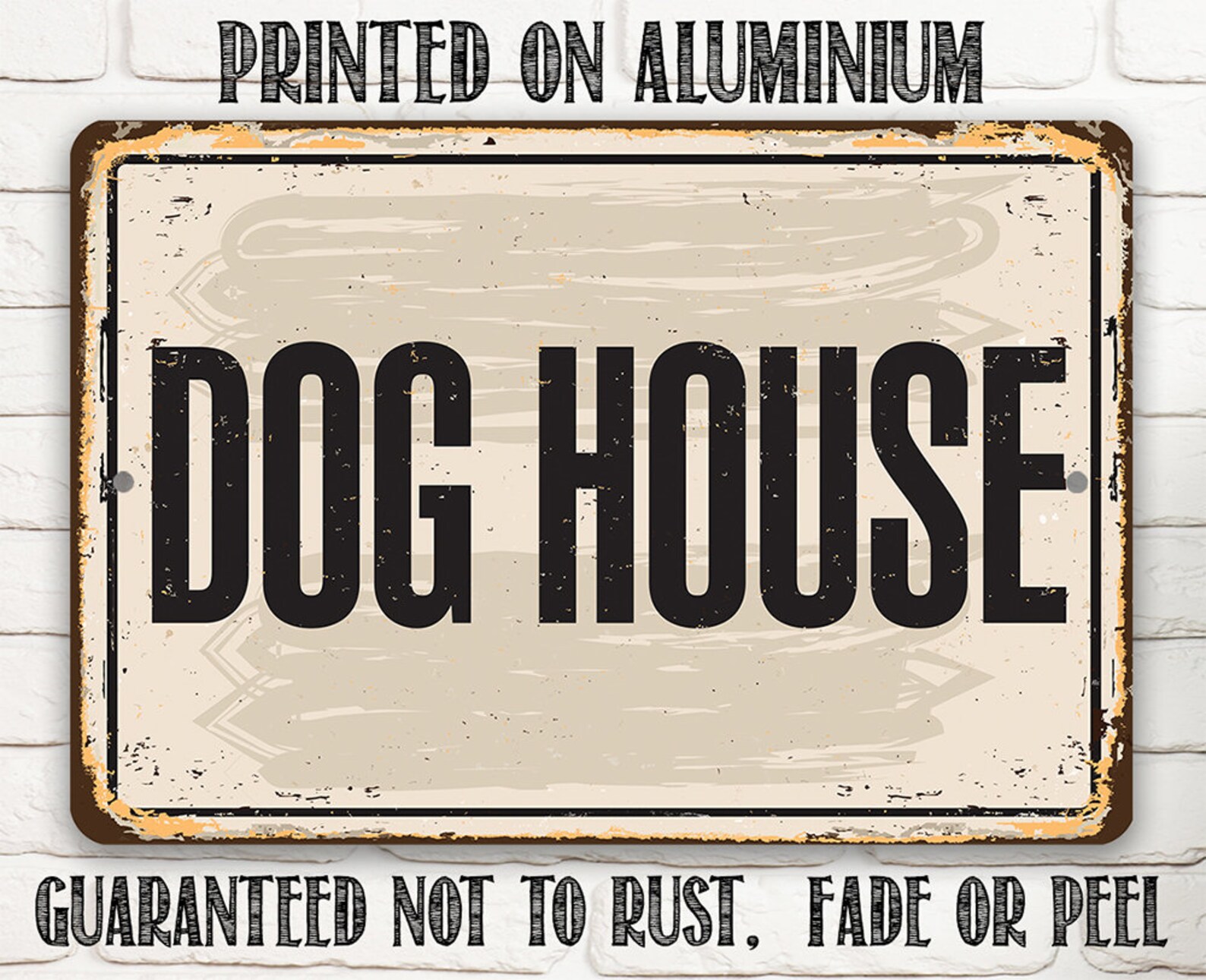 Tin Metal Sign dog House 8 X 12 or 12 X - Etsy