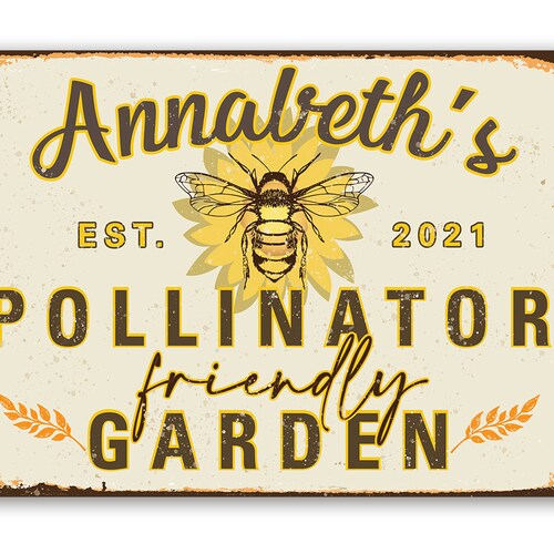 Bee Pollinator Friendly Garden Sign - Etsy