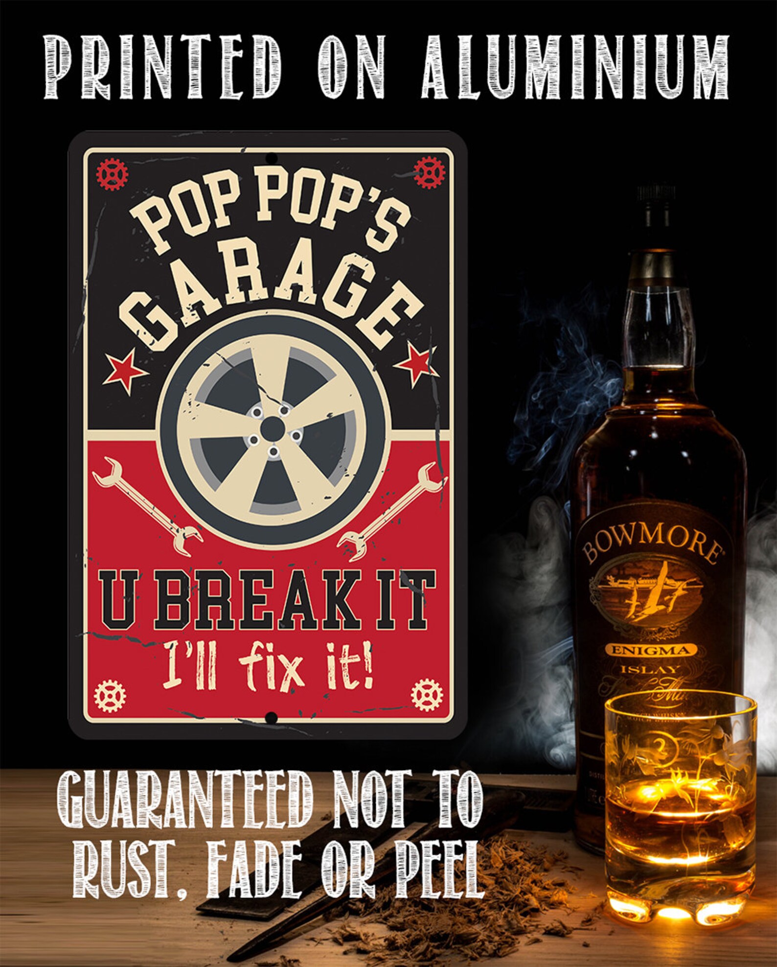 Tin Metal Sign Pop Pop's Garage 8x12 or - Etsy