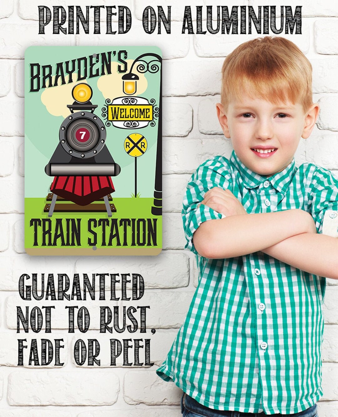 Personalized Train Station Sign 8 X 12 or 12 X 18 Aluminum Tin Awesome ...