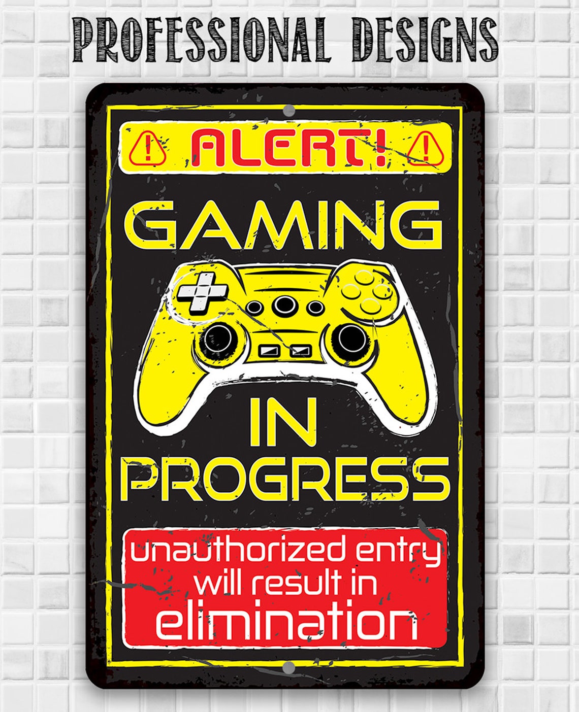 Metal Sign-Gaming In Progress-Durable Tin-8x12 or | Etsy