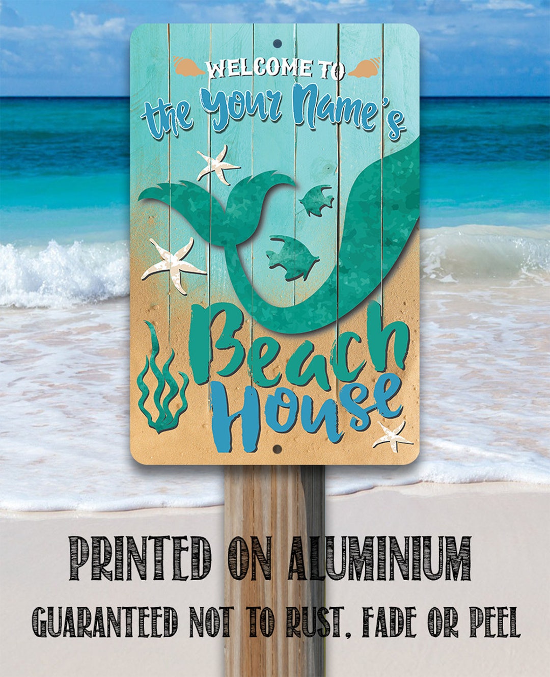 Tin Personalized Beach House-metal Sign 8x12/12x18 Indoor/outdoor-decor ...