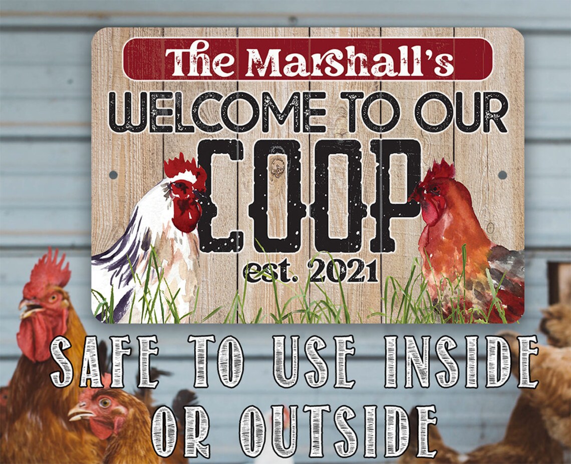 Tin Personalized Welcome to Our Coop Metal Sign 8 X - Etsy