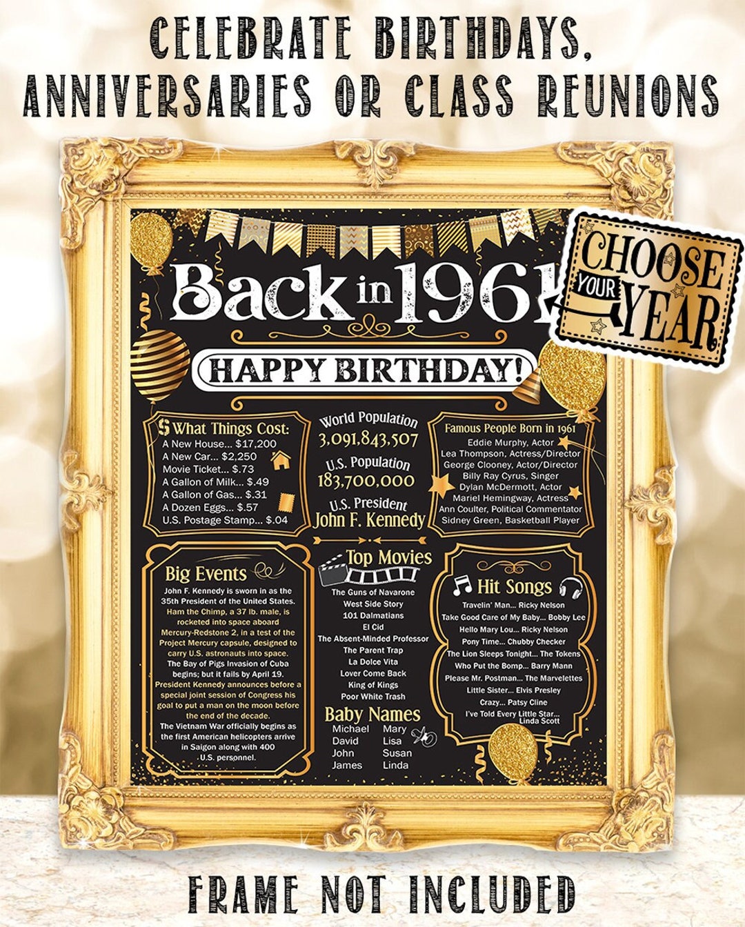 63rd sixty-three Birthday Party Decorations in Gold or Rose Gold ...