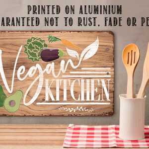 Tin Vegan Kitchen Metal Sign 8 X 12 or 12 X 18 Use Indoor/outdoor Great ...
