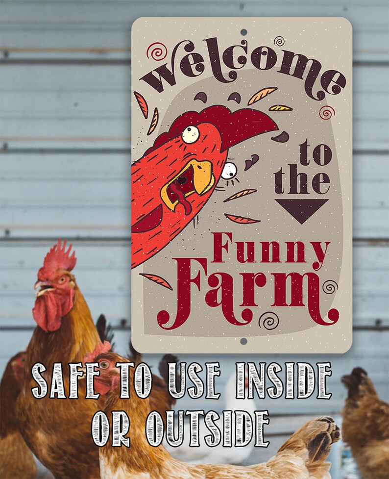Tin Funny Farm Metal Sign 8x12 or | Etsy