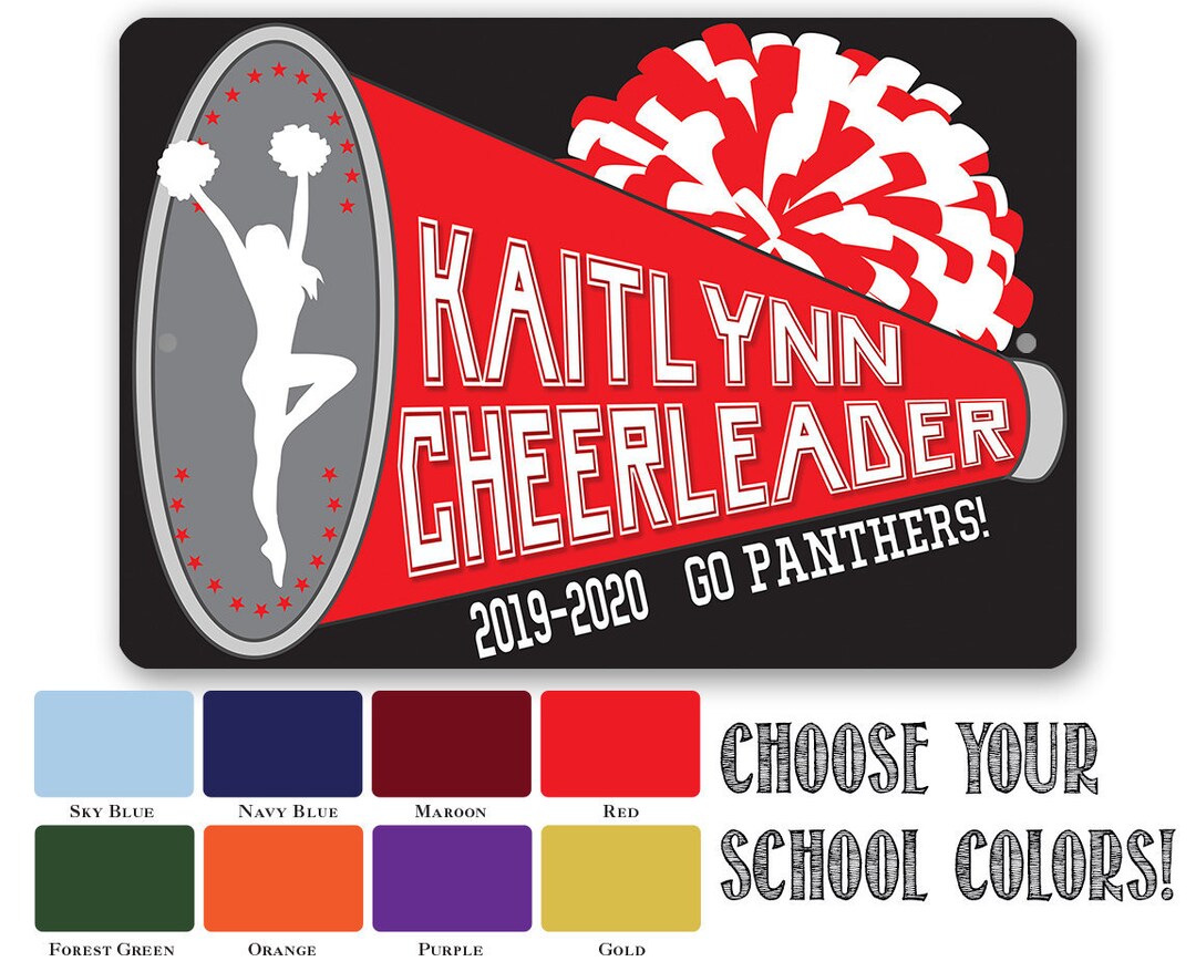Tin Personalized Cheerleader Locker-metal Sign-8x12/12x18 Indoor ...